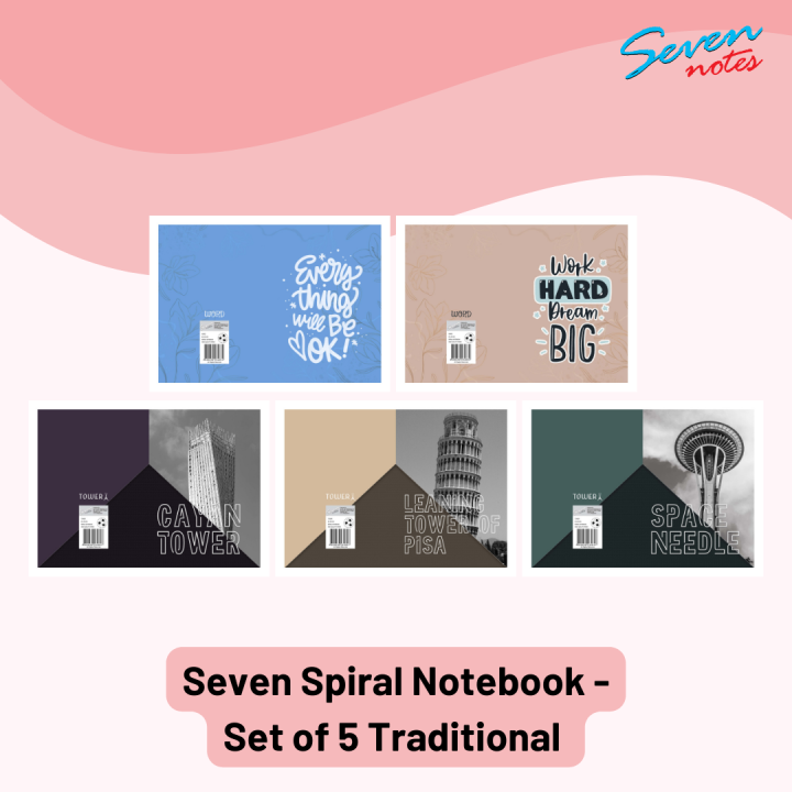 Seven Notes Spiral Notebooks - Set of 5 Traditional Designs | Lazada PH