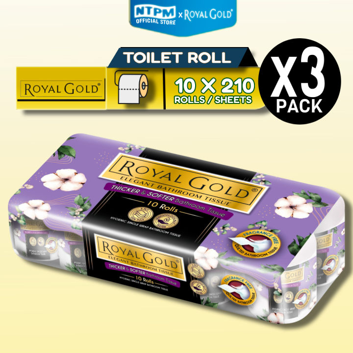 Royal Gold Elegant Toilet Roll (210's x 10 Rolls) x 3 Packs | Lazada