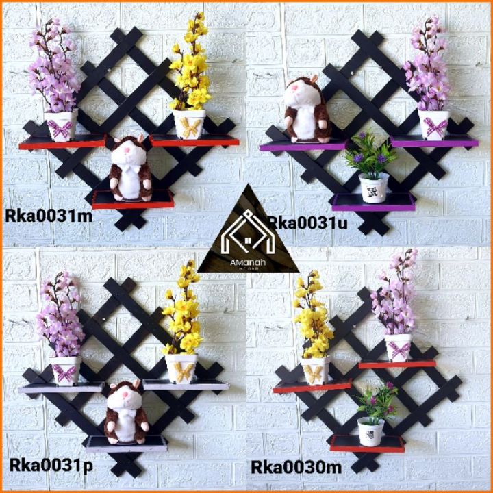 [COD] RAK DINDING KAYU MINIMALIS MODEL PAGER SEGITIGA - RAK PAJANG KAYU ...