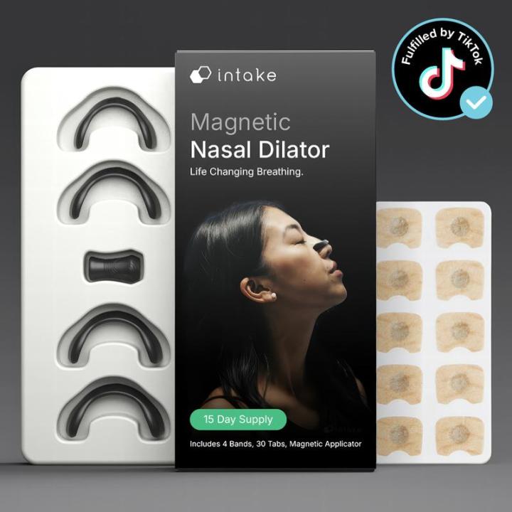 Intake Breathing Magnetic Nasal Strip Starter Kit and 15 Day Supply ...
