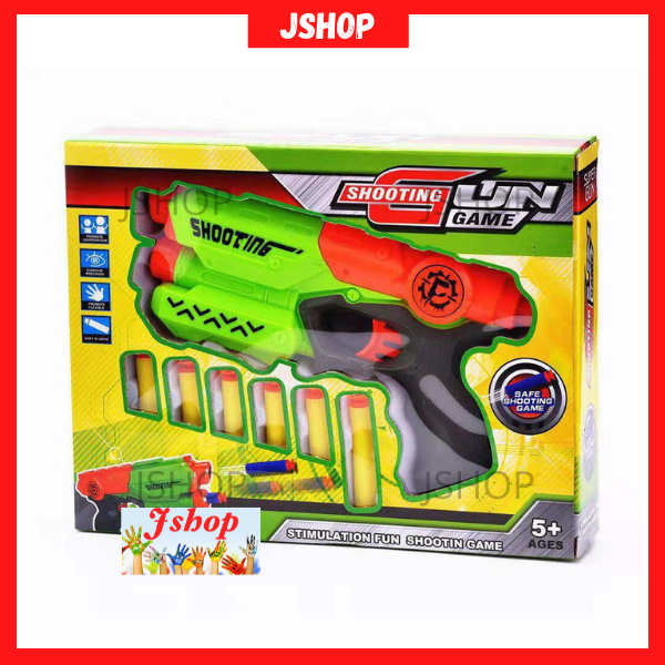 (READY STOCK)-Toy Gun Stimulation Fun Shooting Gun With 6 Soft Bullet ...