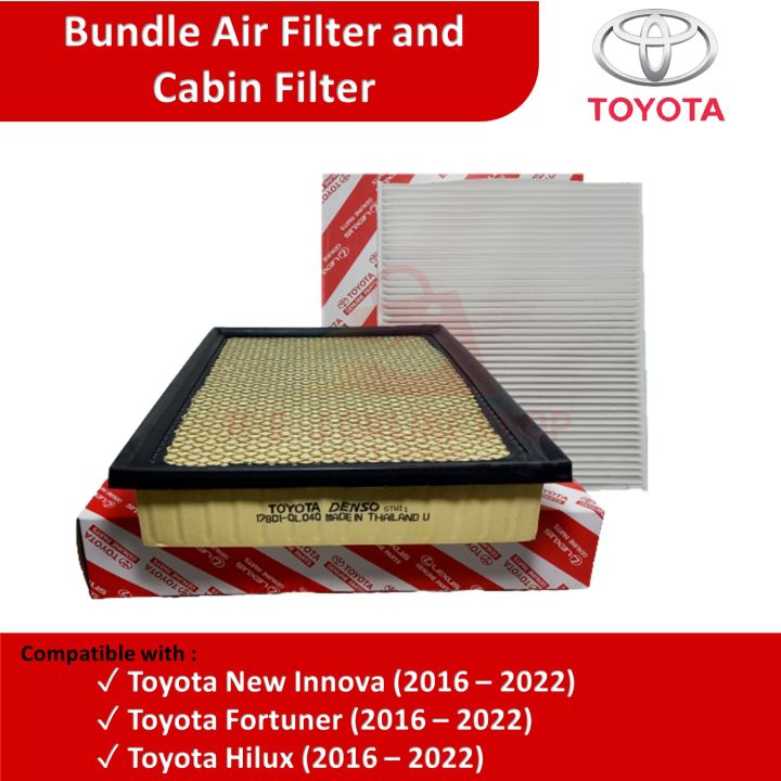 BUNDLE Air Filter and Cabin Filter for Toyota Innova (2016-2022 ...