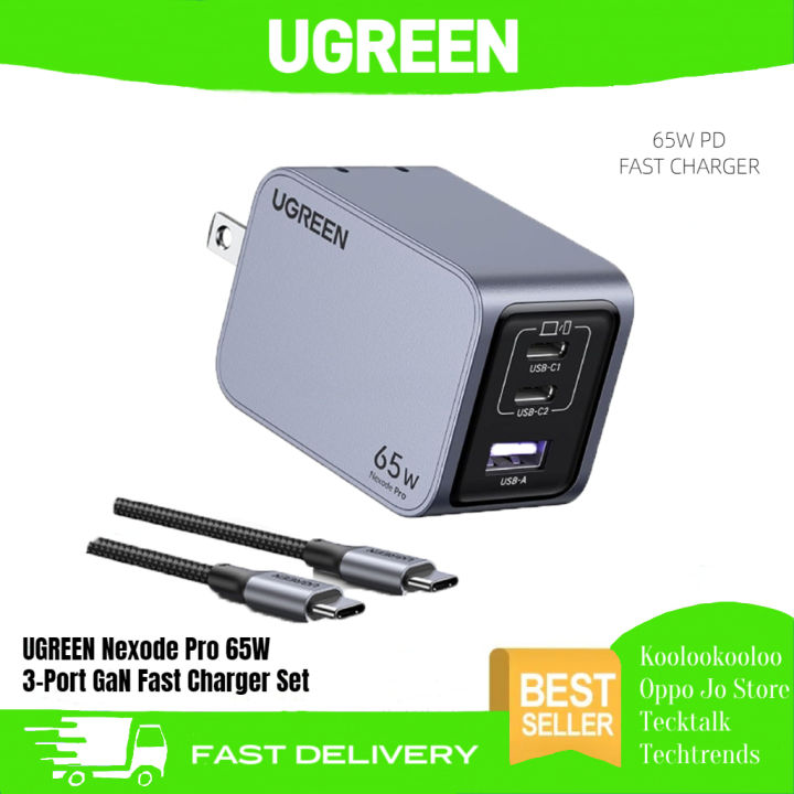 UGREEN Nexode Pro 65W 3-Port GaN Fast Charger Set | Lazada PH