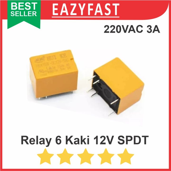 Relay 6 Kaki Pin DC 12V 12 V Volt SPDT Mini 30V 3A 250VAC | Lazada ...
