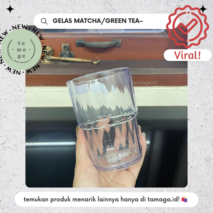 TerVIRAL! Gelas Matcha 400 ML Bahan Plastik Premium Tebal Tahan Panas ...
