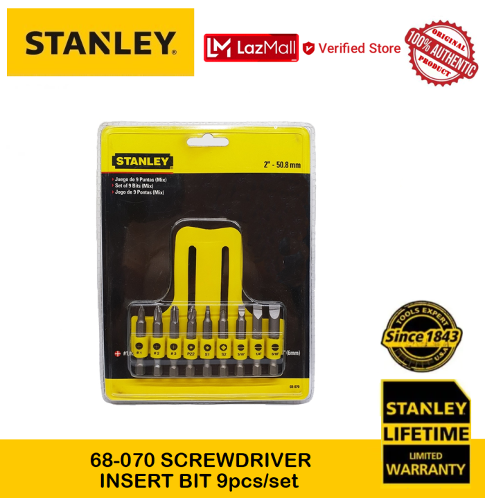 STANLEY 68-070 High-Quality Screwdriver Insert Bit Set 9pcs - Durable ...