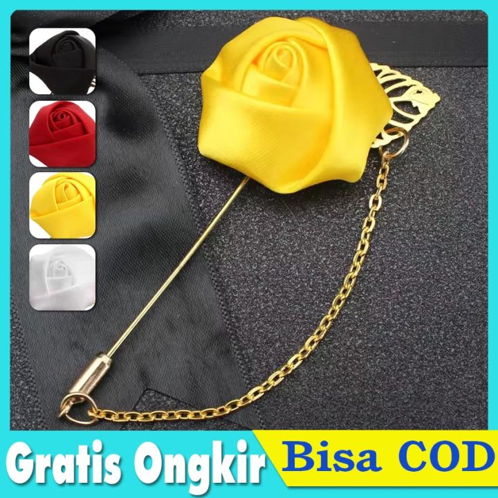 Lapel Pin Bros Jas Motif Mawar Bunga Rantai / Corsage Bross jas / Pin ...