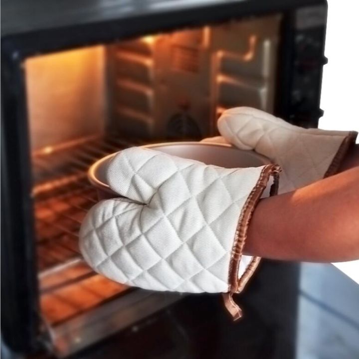 📣 Kitchen Extended thick anti-scald heat insulation gloves | Lazada