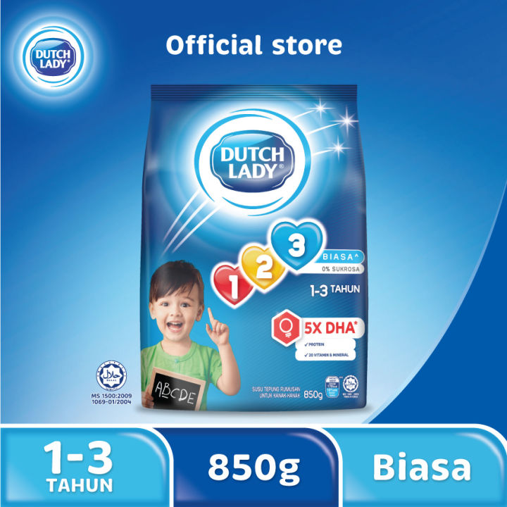 Dutch Lady Milk formula 123 Plain Flavour 850g | Lazada