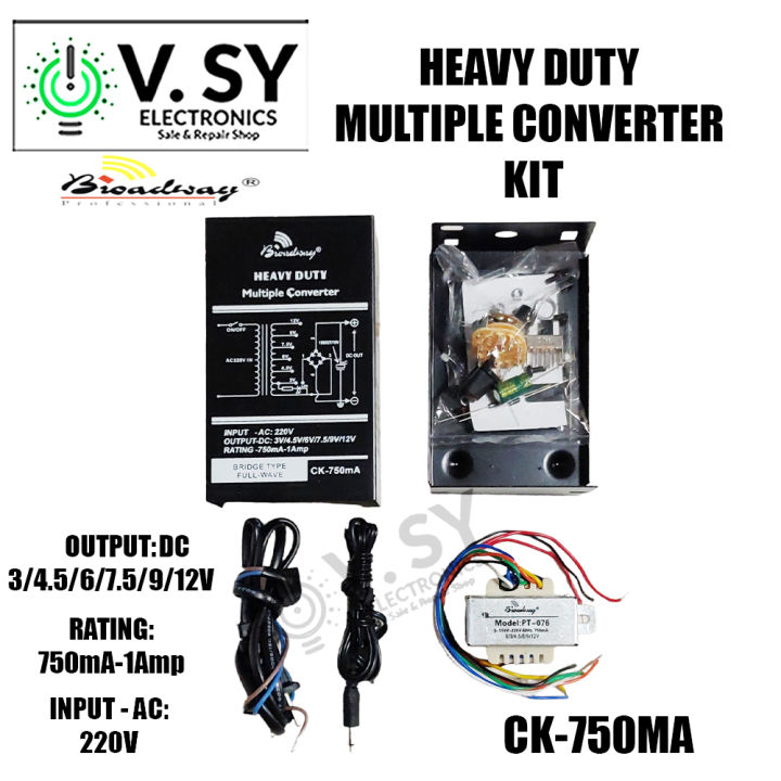Broadway CK-750MA 3V-12V Heavy Duty Multiple Converter Kit | Lazada PH