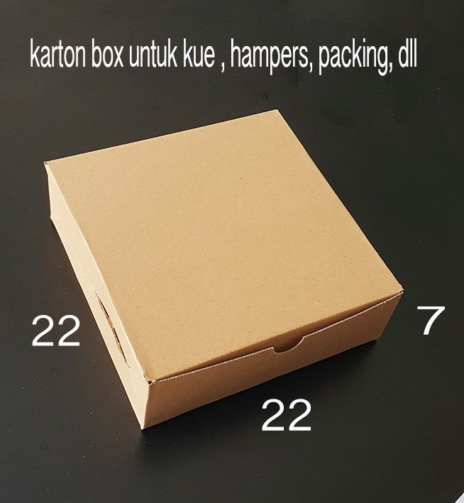 KARTON CORRUGATED BOX 22X22X7 DUS PACKING KOTAK KRAFT KARDUS COKLAT ...