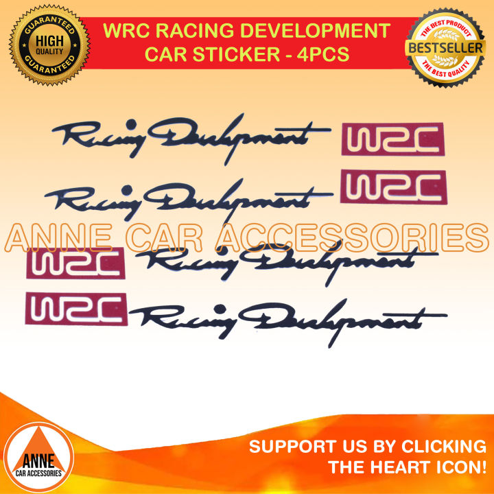 WRC Racing Development Sticker Emblem Decals Sticker 4PCS 2 Colors ...