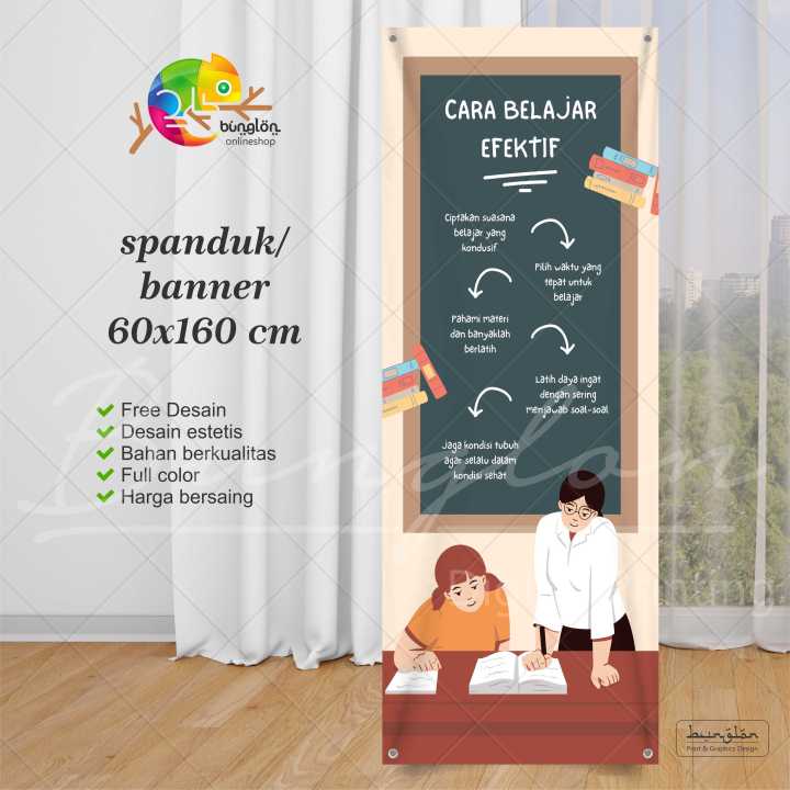 Banner Spanduk Edukasi, Spanduk Cara Belajar Efektif | Lazada Indonesia
