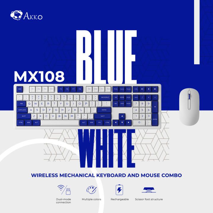 # Akko MonsGeek MX108 - Wireless Full Size Mechanical Keyboard & Mouse ...