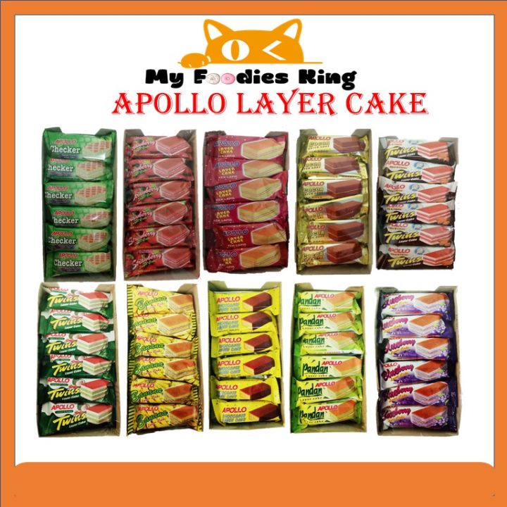 18g x 24pcs Apollo Layer Cake Assorted Flavor [ My foodies King ] | Lazada