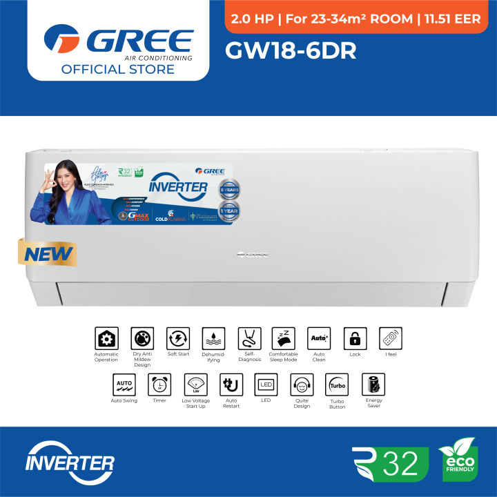 Gree GW18-6DR 2HP Wall Mounted Type Inverter Aircon | Lazada PH