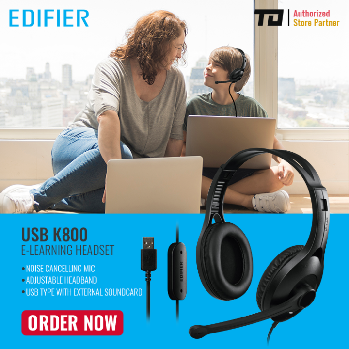 Edifier K800 USB Plug Headset | Noise Cancelling Mic | Soft Earcups ...