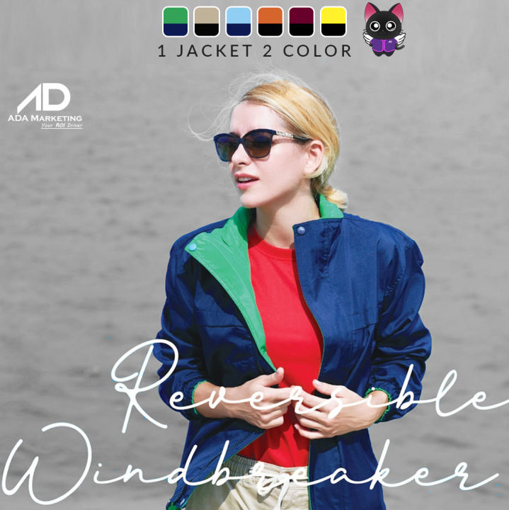 Reversible Windbreaker Long Sleeve Jacket Available in 6 color - Oren ...