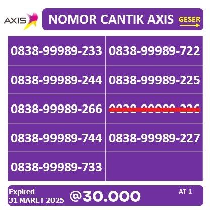 NOMOR CANTIK AXIS LUMAYAN | Lazada Indonesia
