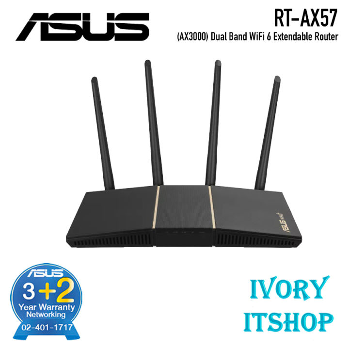 ASUS RT-AX57 (AX3000) Dual Band WiFi 6 Extendable Router RT-AX57 ...