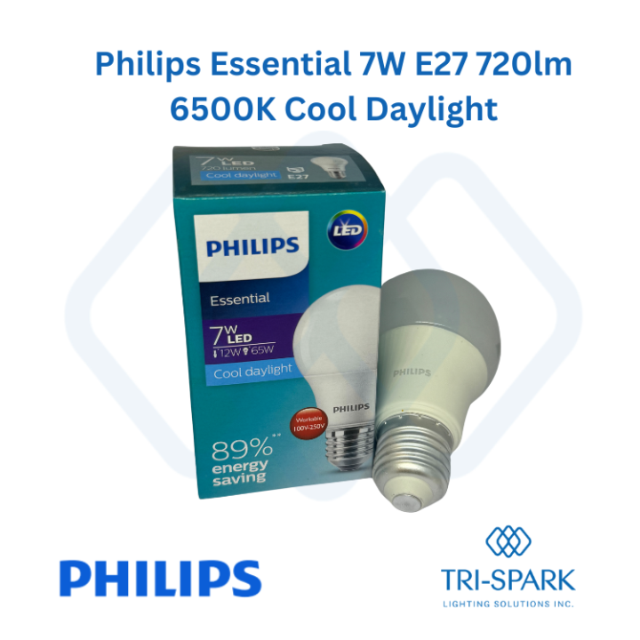 Philips Essential 7W E27 720lm 6500K Cool Daylight | Lazada PH