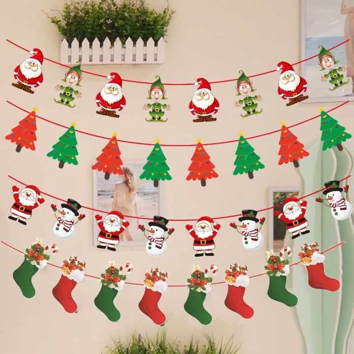 【Junjun】ธงกระดาษคริสต์มาส ตกแต่งหน้าต่างคริสต์มาส ตกแต่งคริสต์มาส | Lazada.co.th