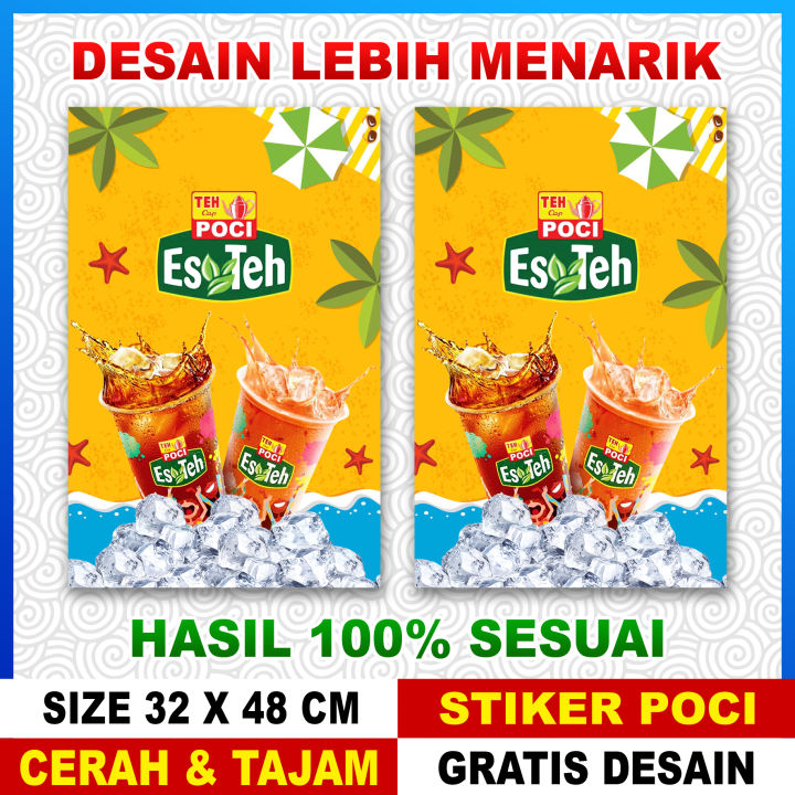 STIKER TEH POCI UKURAN 32X48 CM / STIKER ES TEH / STIKER POP ICE ...