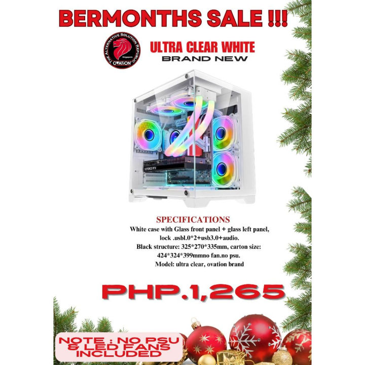 OVATION DESKTOP CASE ONLY HYPER CLEAR /ULTRA CLEAR mATX (NO PSU AND NO ...