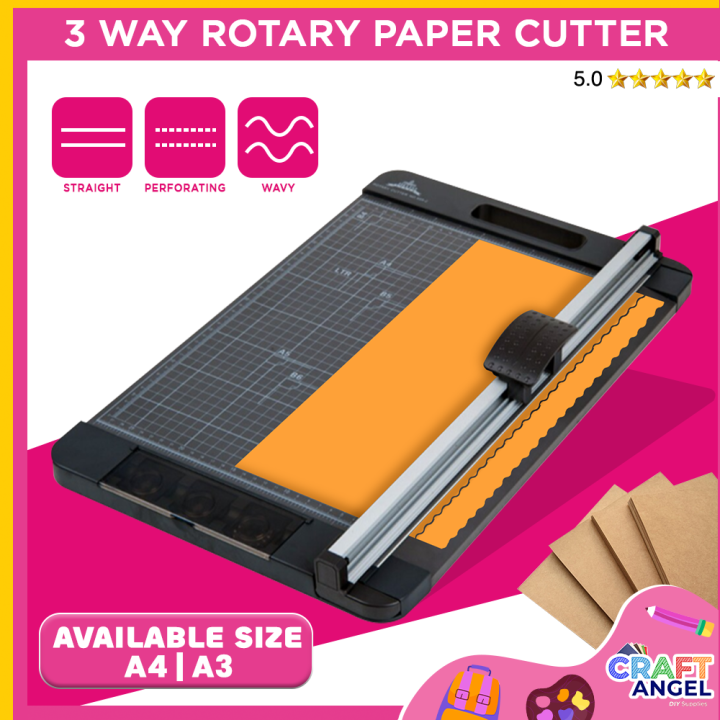 Officom A4 A3 Rotary Paper Cutter 3 Way Cut Straight Perforation Wavy