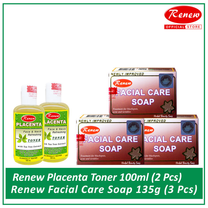Renew Placenta Toner 2pcs &Renew Facial Care Soap 3pcs | Lazada PH