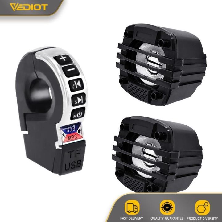 12V Universal Motorcycle Speakers For Bike Waterproof Handlebar Audio ...