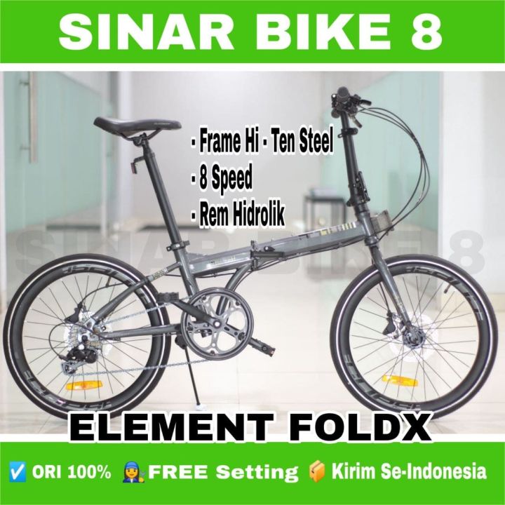 Sepeda Lipat Ukuran 20 Inch ELEMENT FOLDX 451 8 Speed Rem Hidrolik ...