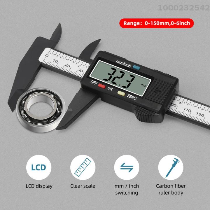 0-6 Inch/ 150mm Electronic Digital Vernier Caliper Carbon Fiber ...