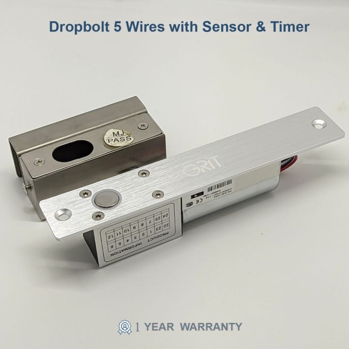 Electric Dropbolt 5 Kabel Delay Timer Sensor Drop Bolt Lock Akses Door ...