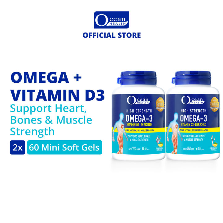 [Bundle of 2] High Strength Omega-3 Vitamin D3-Enriched (60s)- Ocean ...