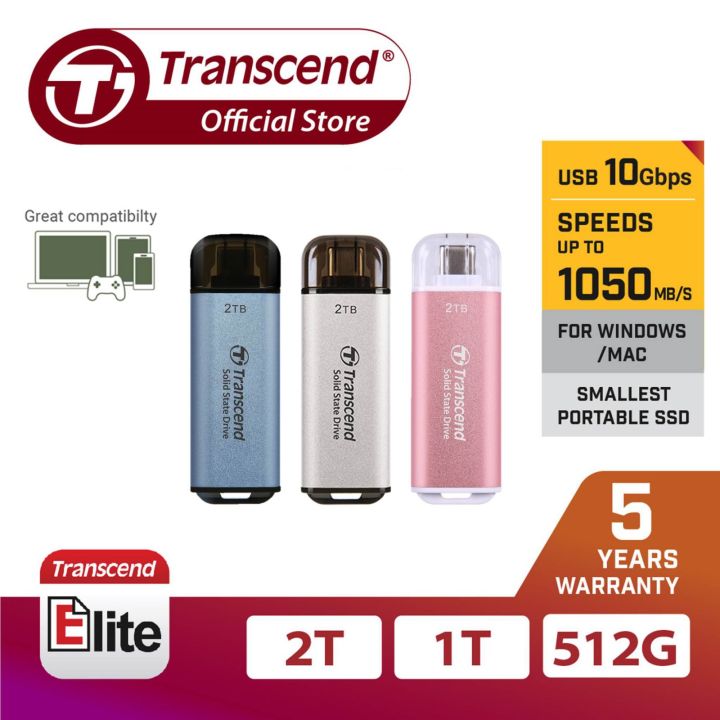 Transcend ESD300C 10Gbps Type C USB Portable SSD | 256Gb, 512Gb, 1TB ... Transcend ESD300C 10Gbps Type C USB Portable SSD | 256Gb, 512Gb, 1TB ...