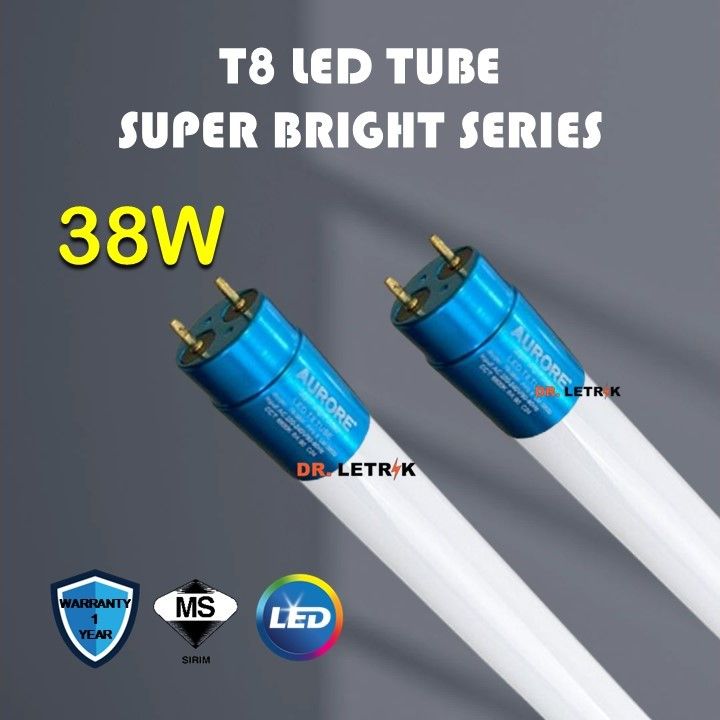 Drletrik 38W T8 4Feet LED Tube Light with SIRIM [ 1Box 30PCS ] 6500K Daylight | Lazada