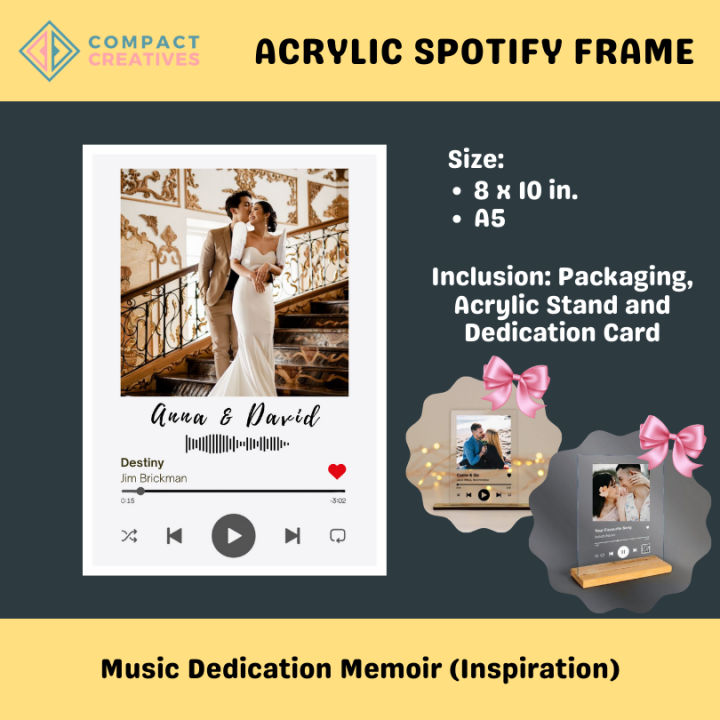 Music Dedication Memoir | T-Shape Clear Acrylic Display Stand Photo ...