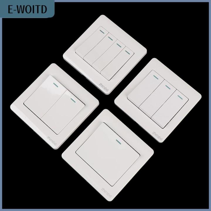 【E-WOITD】 Wall Switch 1 2 3 4 Gang 1Way Button Wall Light Switch On Off ...