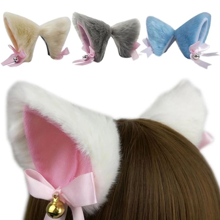 Cute Animal Ears Hair Clip for Women Sweet Fluffy Cat Ear Cosplay ...