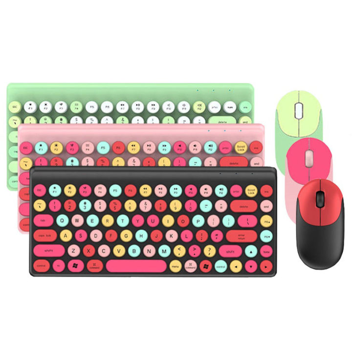 Mofii CANDY Keyboard Mouse Combo Wireless 2.4G Mixed Color 87 Key Mini ...