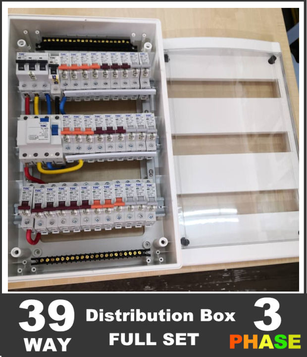 39 WAY (3 PHASE) Distribution Box DB Full Set 4P/63a RCCB 0.3ma C/W ... 39 WAY (3 PHASE) Distribution Box DB Full Set 4P/63a RCCB 0.3ma C/W ...