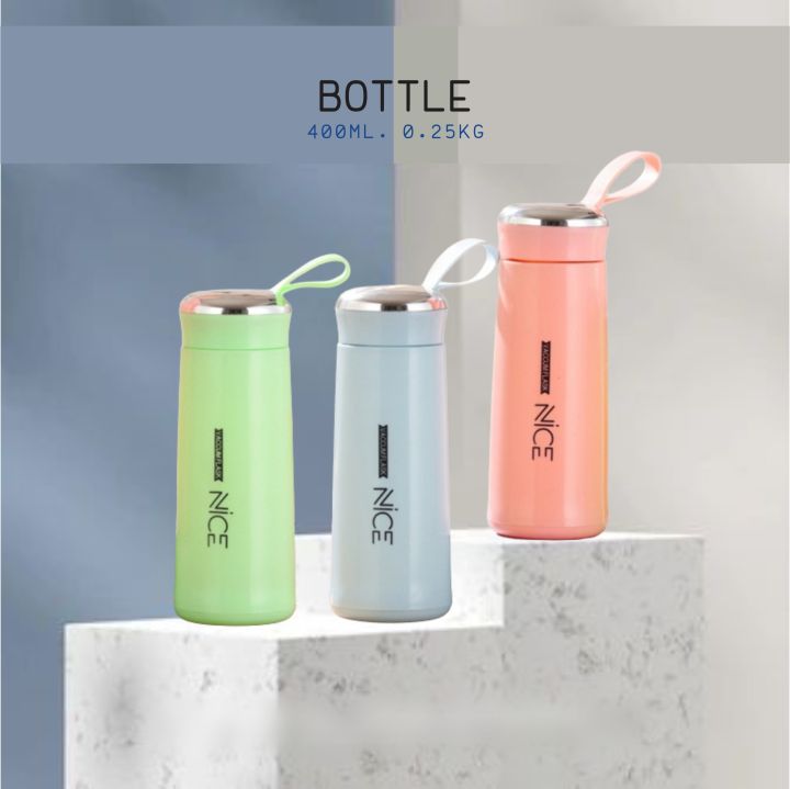 AMK Portable Colourful Glass Botol 400ML Kaca Air Bekas Air Cawan Air ...
