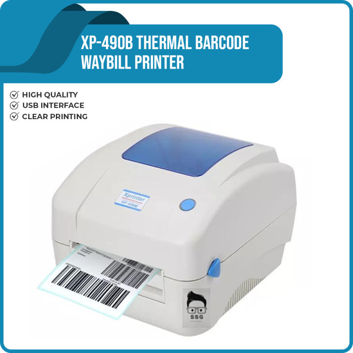 Officom XP-490B A6 Waybill Printer USB with 600pcs Waybill Stickers for ...