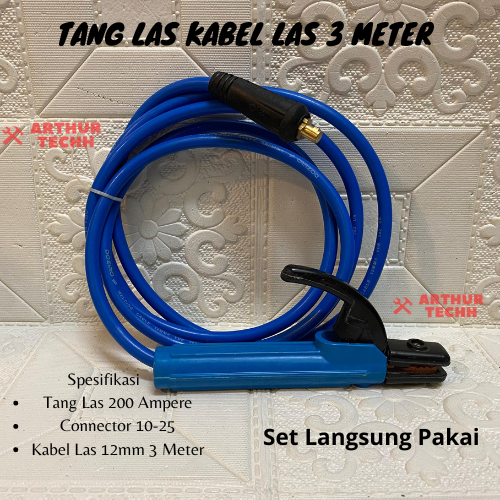 Tang Las 200 Ampere Kabel 3 Meter Tebal 12mm Stang Las Listrik MMA 120 ...
