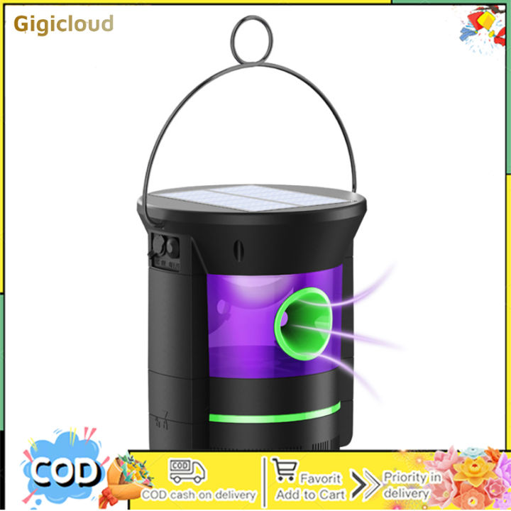 Portable Insect Fly Trap, Outdoor Indoor Solar Bug Zapper, Rechargeable ...