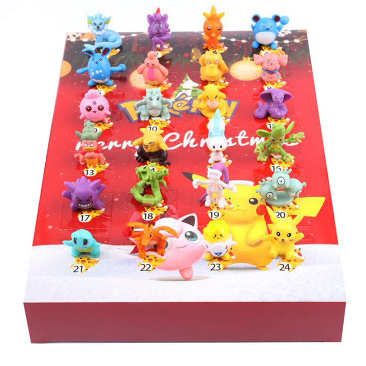 24 pcs Pokemon Christmas 2022 Advent Calendar BOX รูปของเล่น Pikachu ...