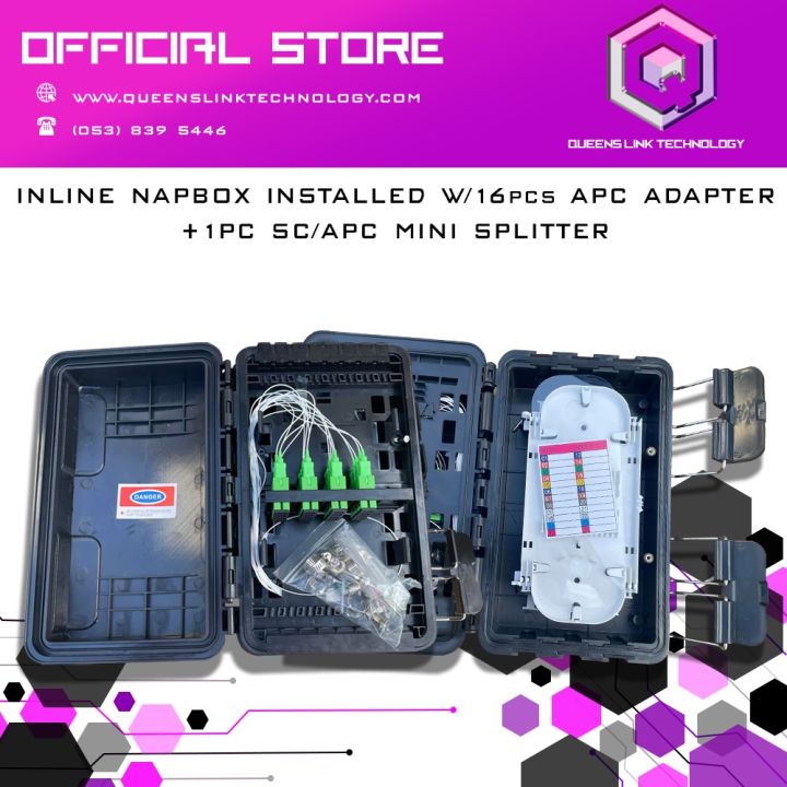 INLINE NAP BOX, installed w/ 16pcs APC ADAPTER + 1pc SC APC MINI ...