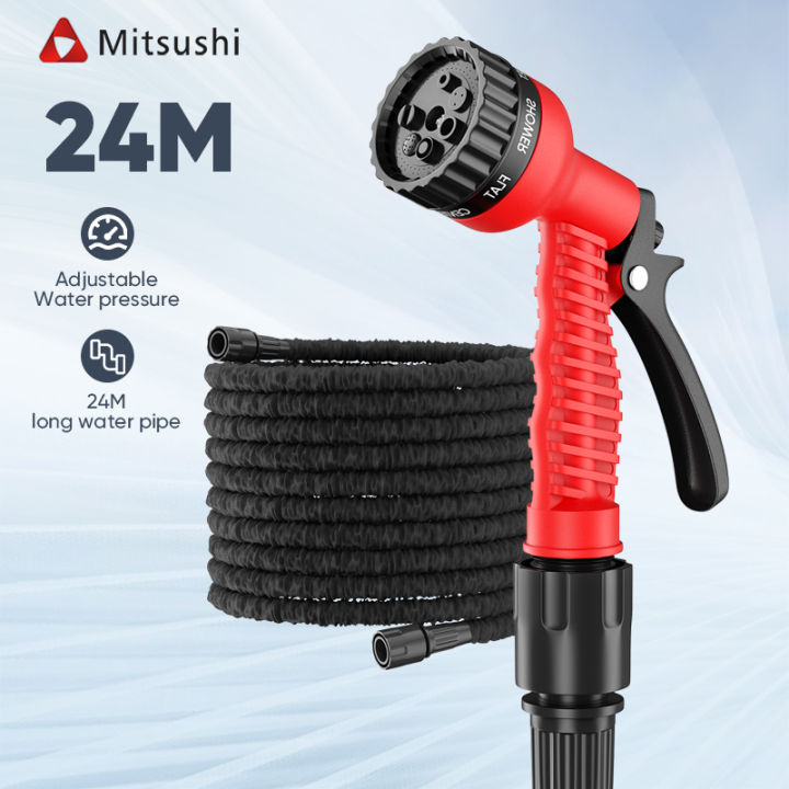 Mitsushi 100FT/25FT/50FT/75FT 7type Adjustable Hose Spray Water Gun ...