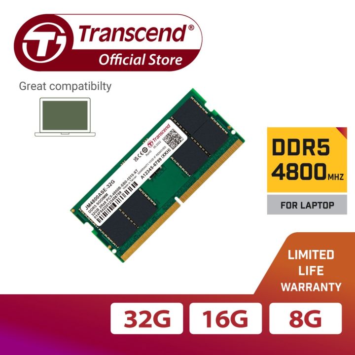 Transcend JetRam DDR5 4800MHz Notebook Memory RAM (8GB/16GB/32GB) | Lazada